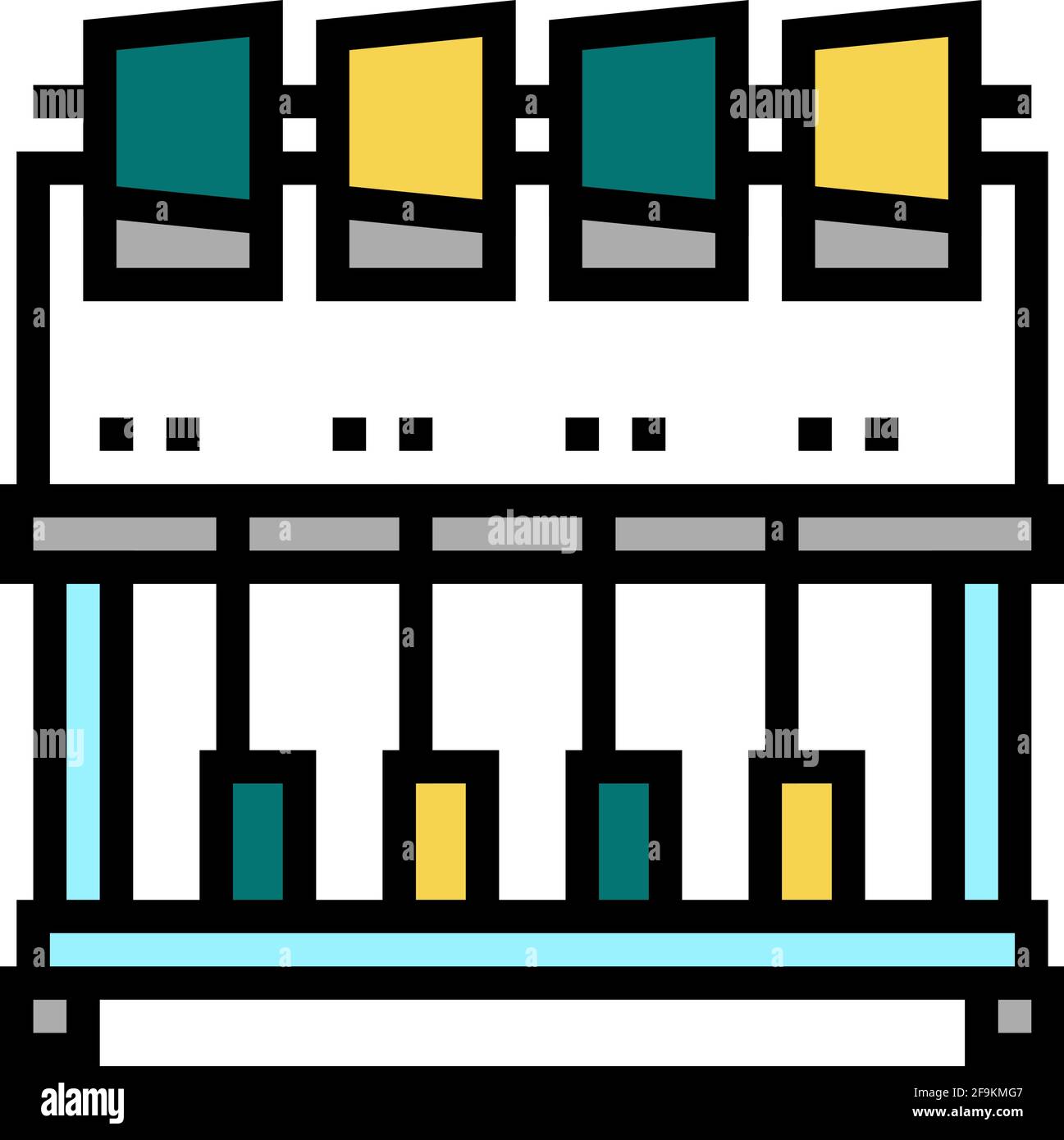 industrial embroidery machine color icon vector illustration Stock ...