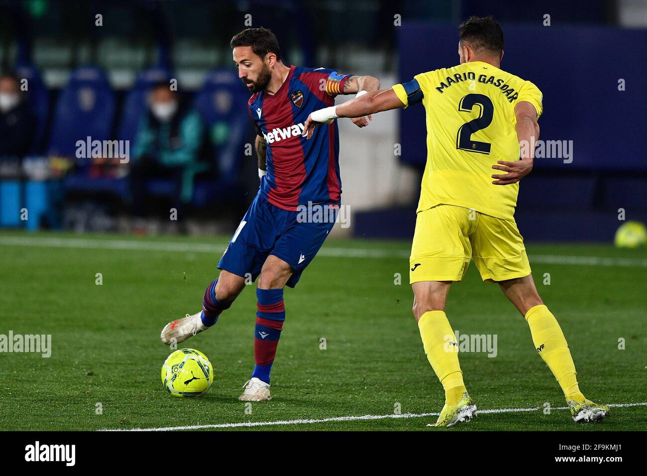 VALENCIA, SPAIN - APRIL 18: Morales of Levante UD and Mario of ...