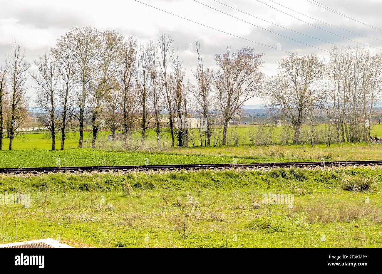Old railway track of the silver route as it passes through a simple ...