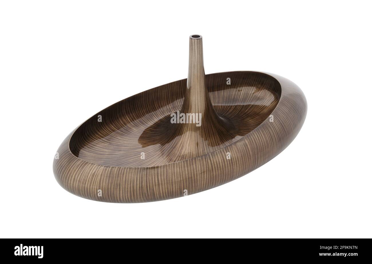 Modern design brown plate isolated on white background Stock Photo - Alamy