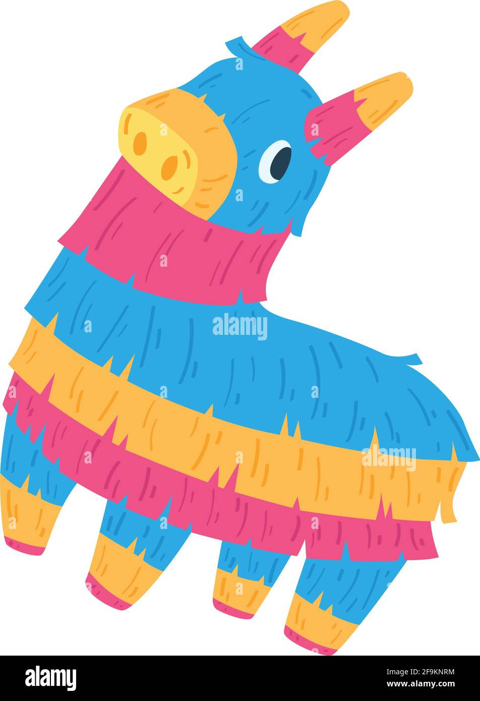 Isolated donkey mexican pinata. Traditional festival ornament - Vector ...