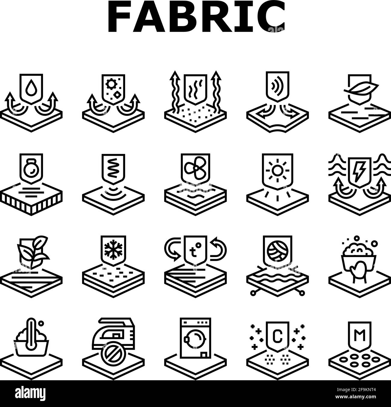 Fabrics Properties Collection Icons Set Vector Stock Vector Image & Art ...