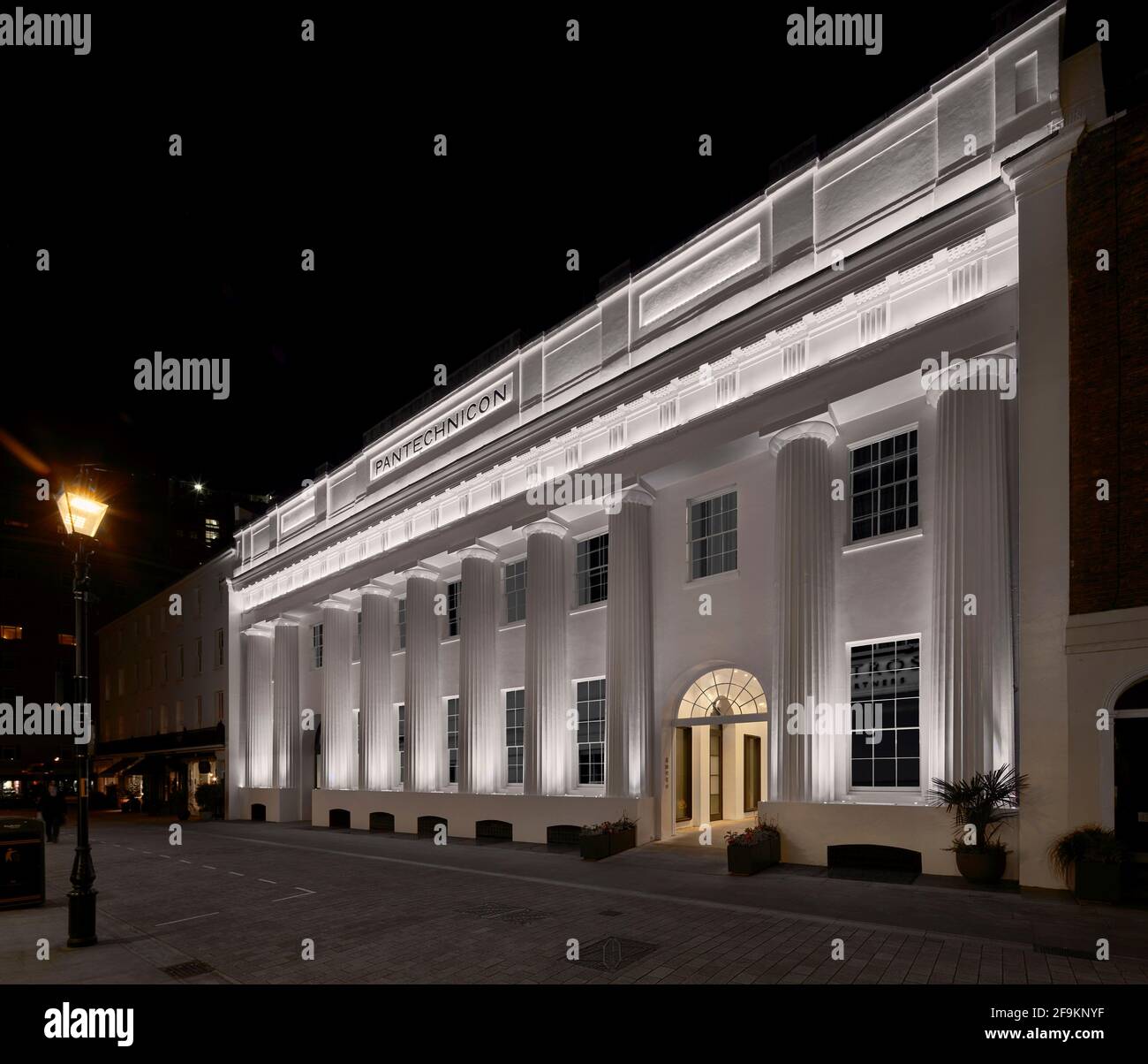Exterior at night. Pantechnicon, London, United Kingdom. Architect ...