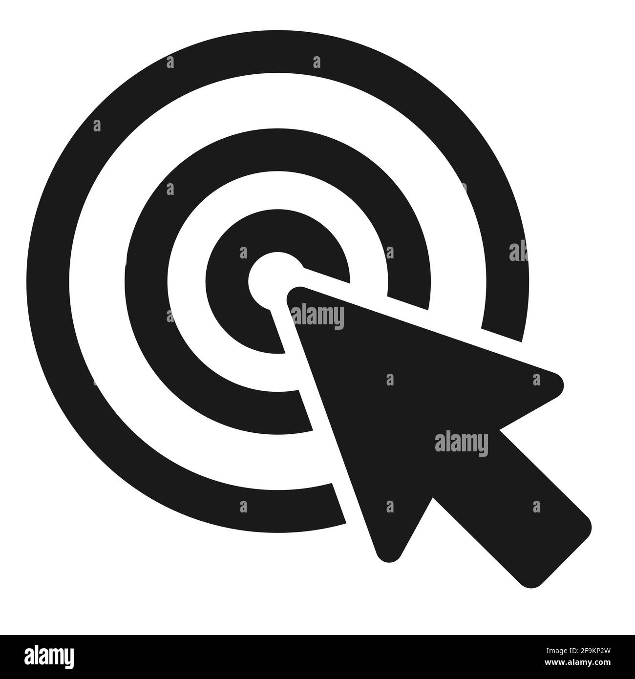 Target icon with arrow symbol for website etc. Web flat button, vector ...