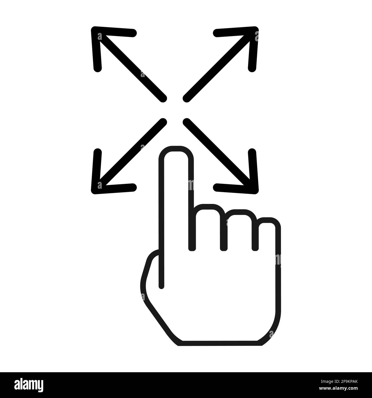 Touch screen icon for app, website. ui etc. Click finger isolated on ...