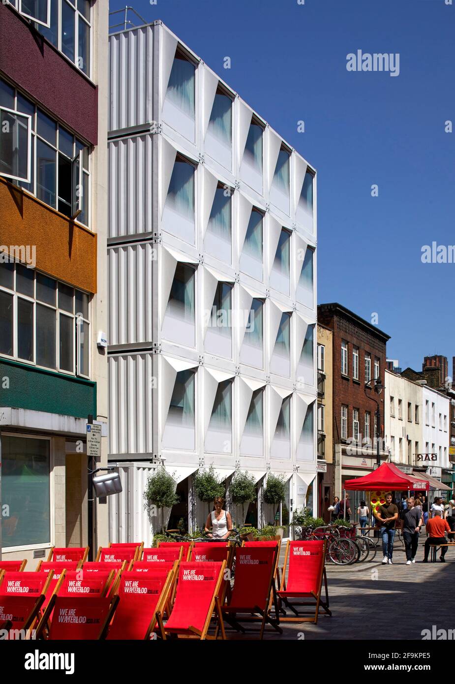 Exterior facade view on The Cut, Waterloo. Stow-Away Waterloo Hotel ...