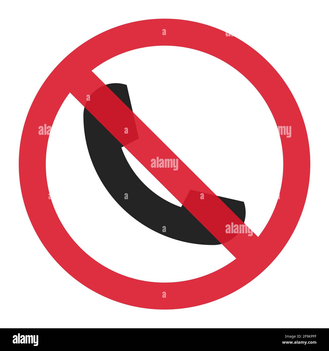 Flat ringing phone STOP phone isolated on white background. Vector ...