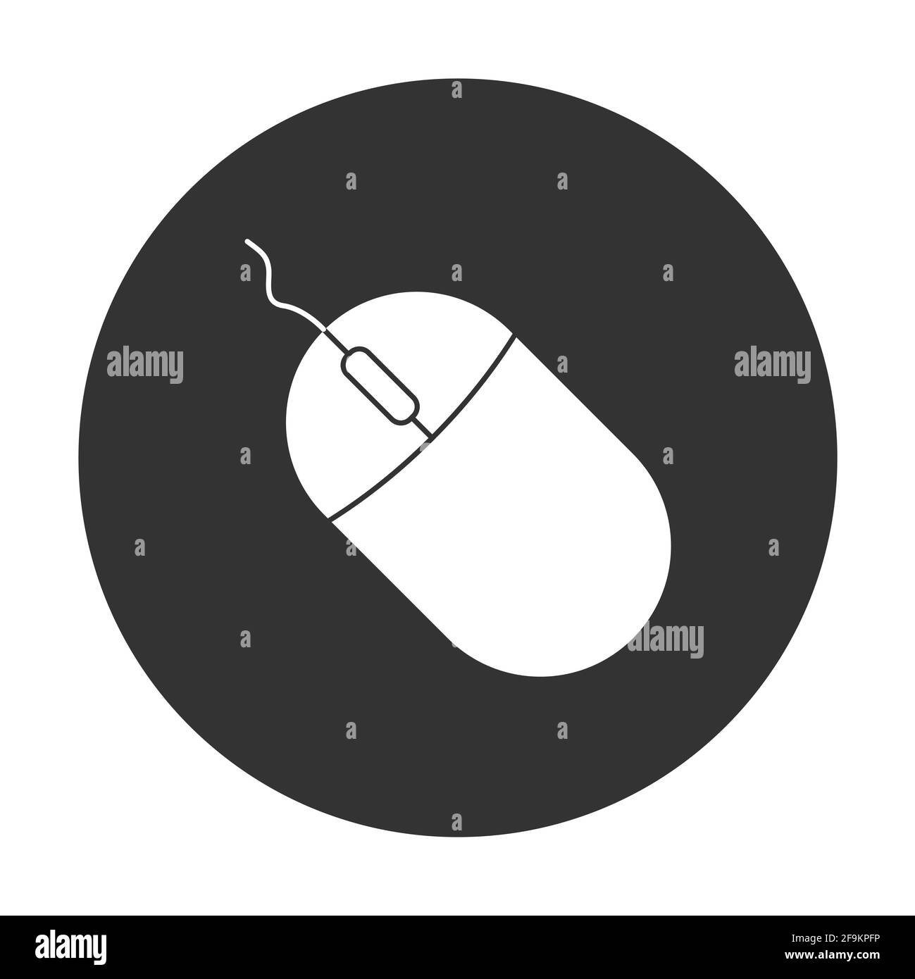 Flat pc mouse icon isolated on white background. Pc tool vector Stock ...