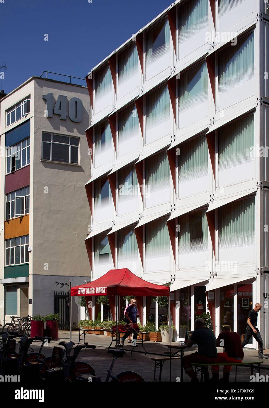 Exterior facade view on The Cut, Waterloo. Stow-Away Waterloo Hotel ...