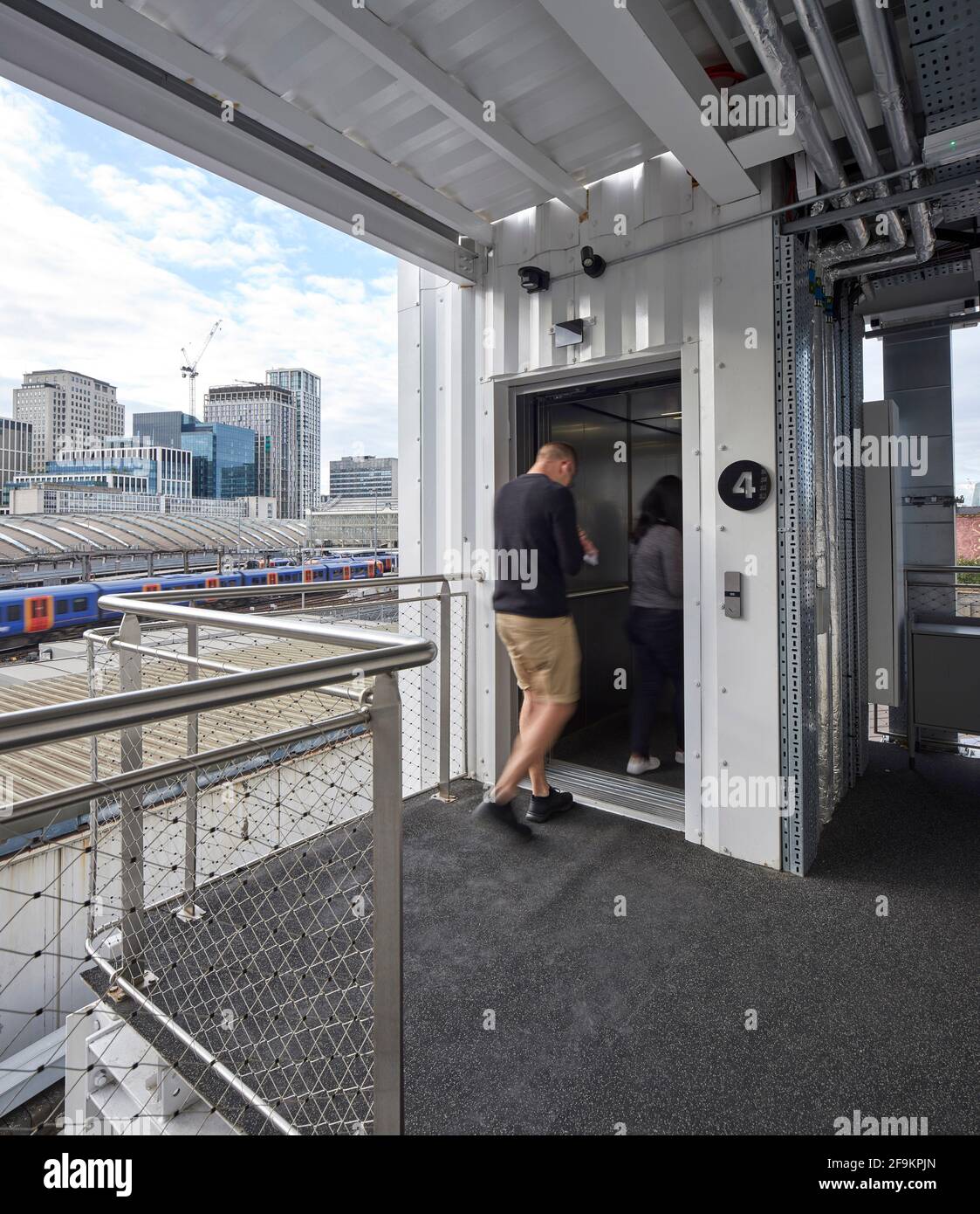 Rear open corridor. Stow-Away Waterloo Hotel, London, United Kingdom ...