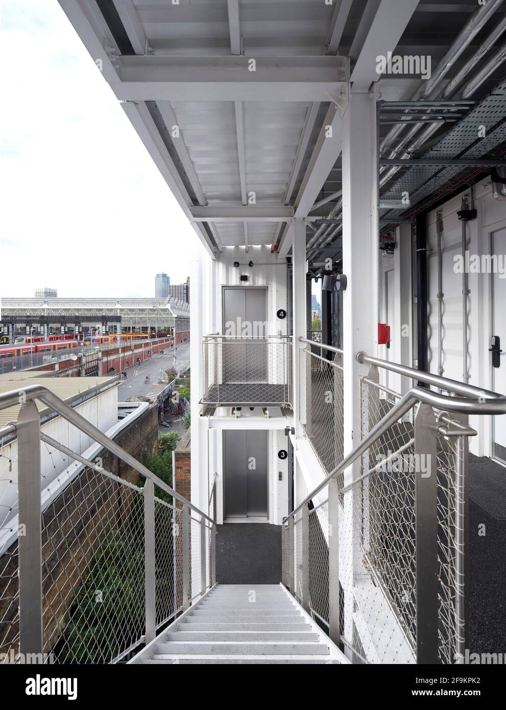 Rear open corridors. Stow-Away Waterloo Hotel, London, United Kingdom ...