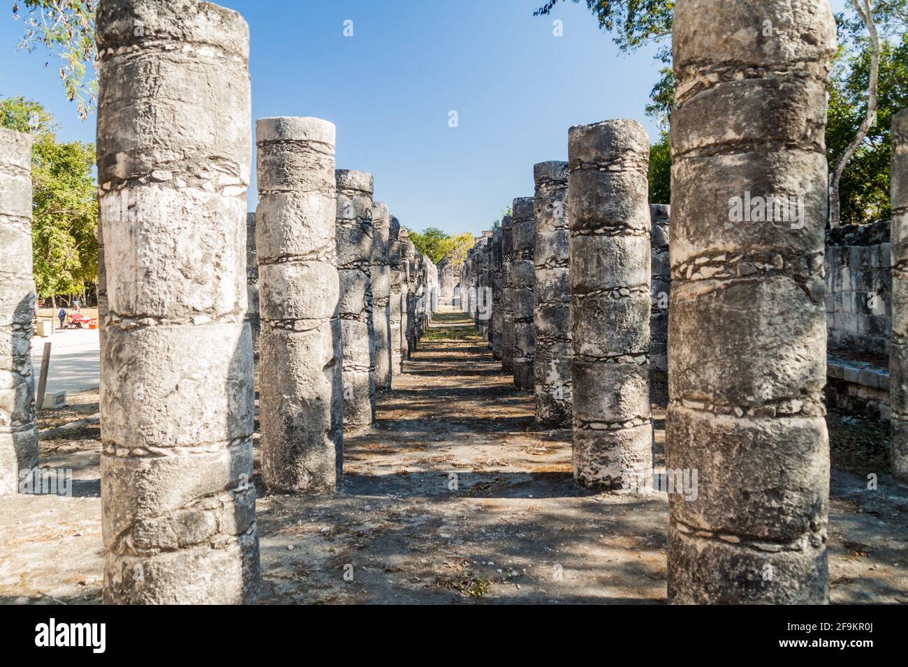 Temple group of the thousand columns in the Mayan archeological site ...