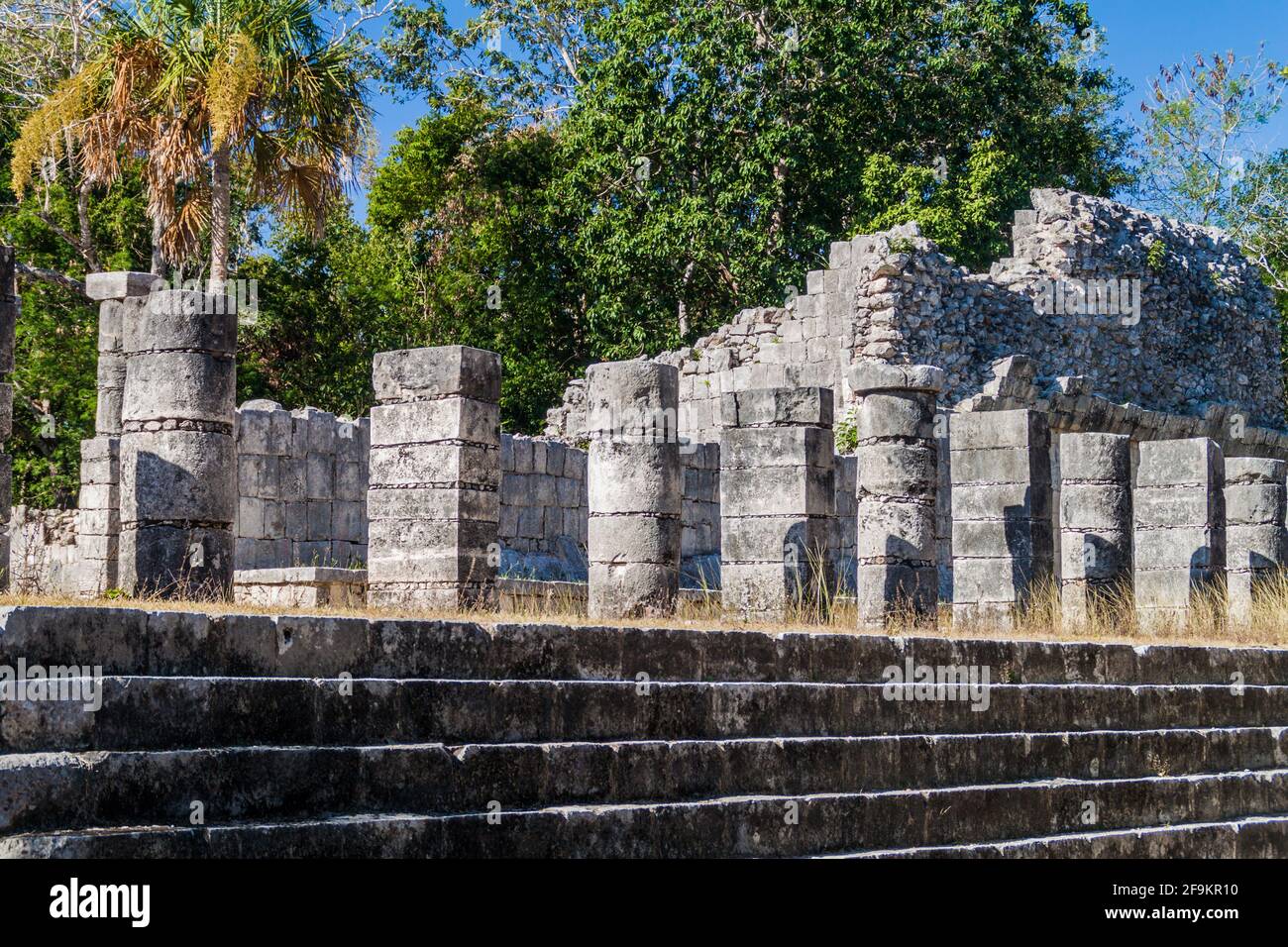 Temple group of the thousand columns in the Mayan archeological site ...