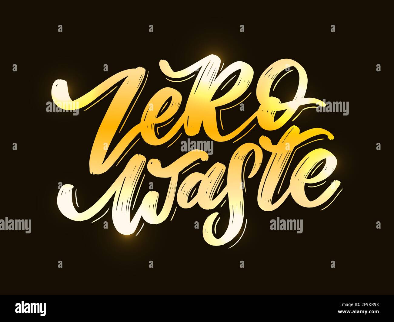 Concept Zero Waste handwritten text title sign. Vector Stock Vector ...