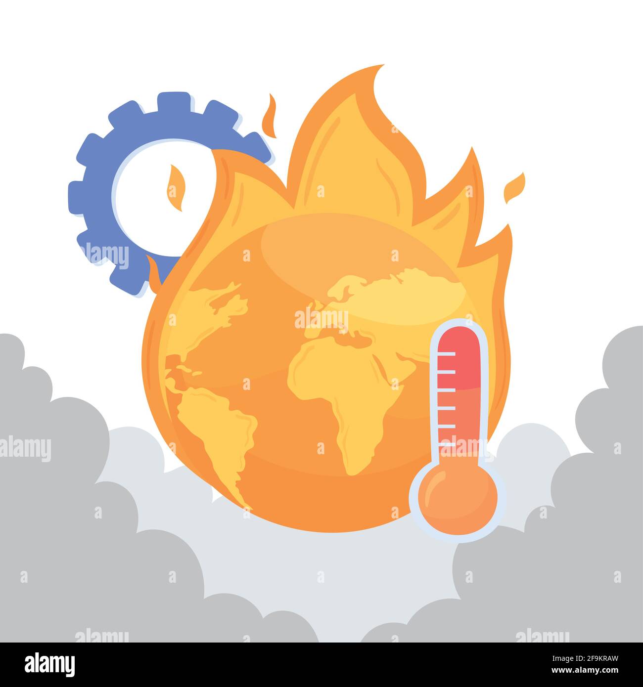 burning world hot temperature climate change Stock Vector Image & Art ...