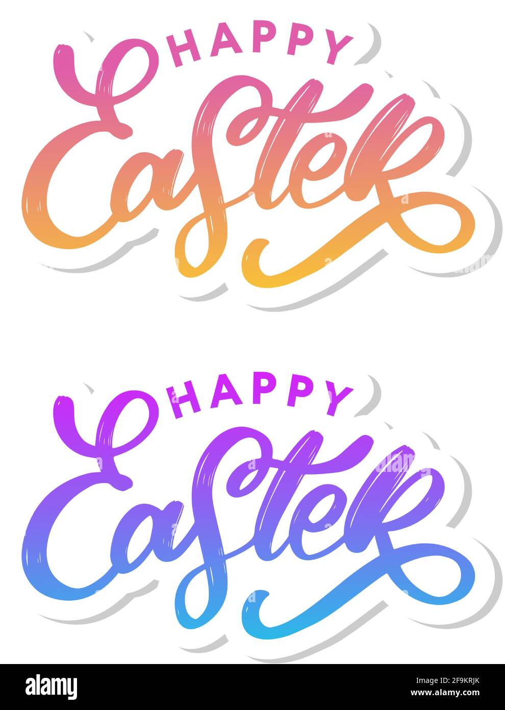 Happy Easter lettering card. Hand drawn lettering poster for Easter ...