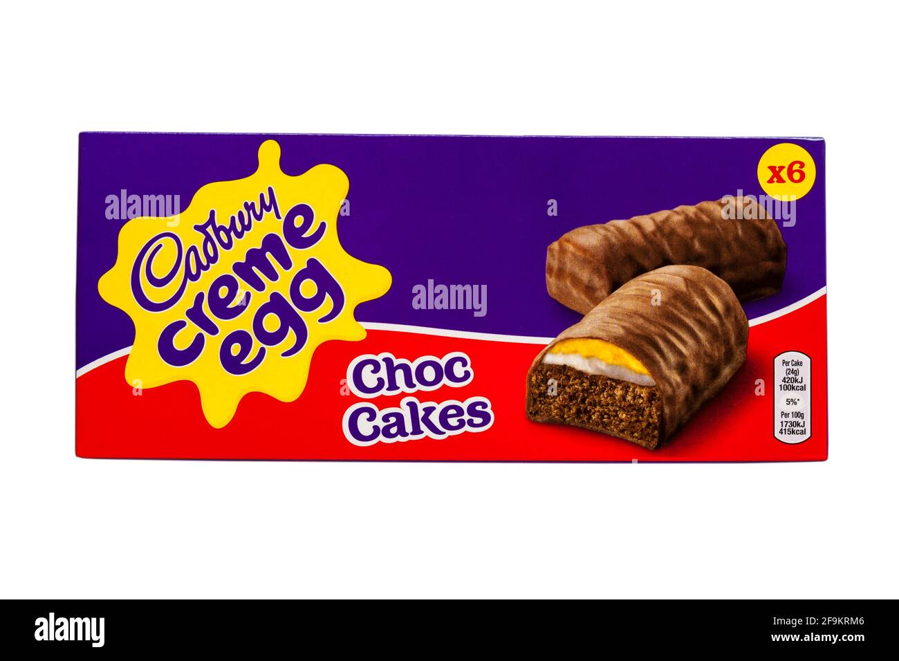 Box of Cadbury crème egg choc cakes isolated on white background Stock ...