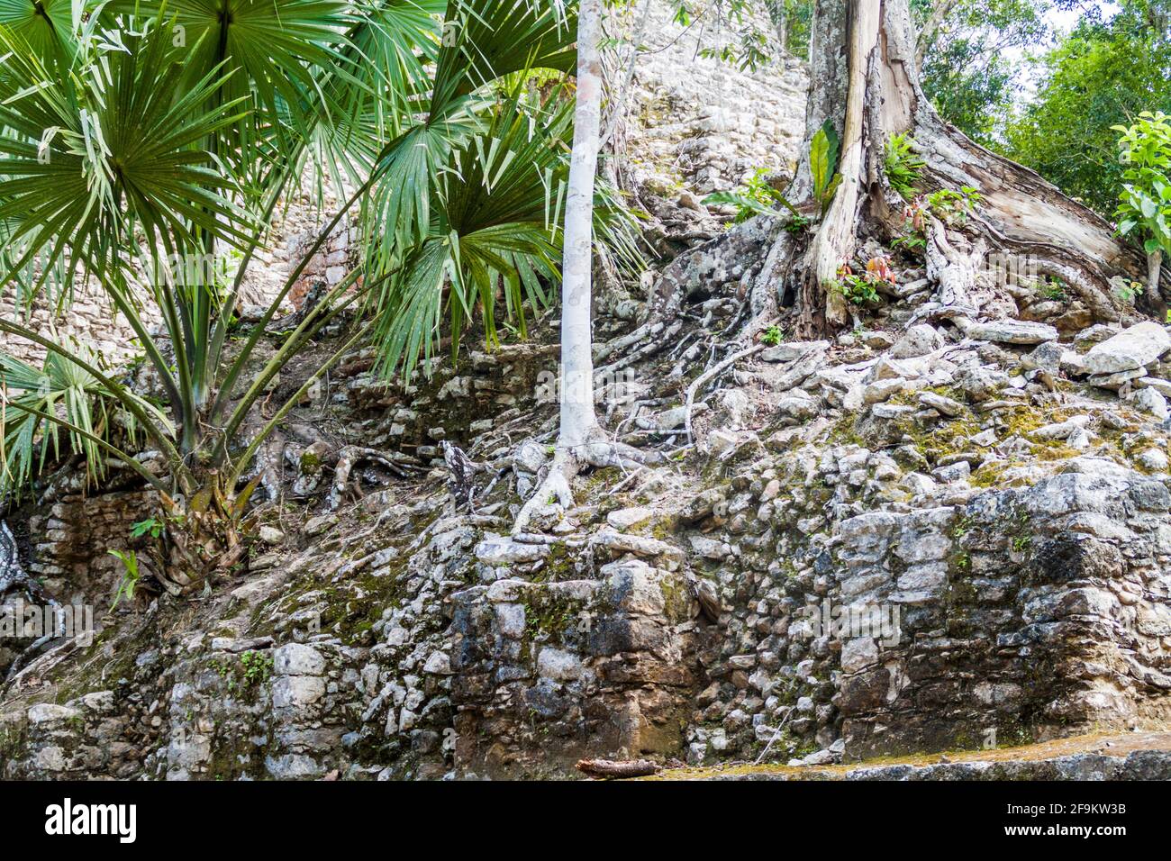 Detail of the pyramid called The Church (La Iglesia) at the ruins of ...