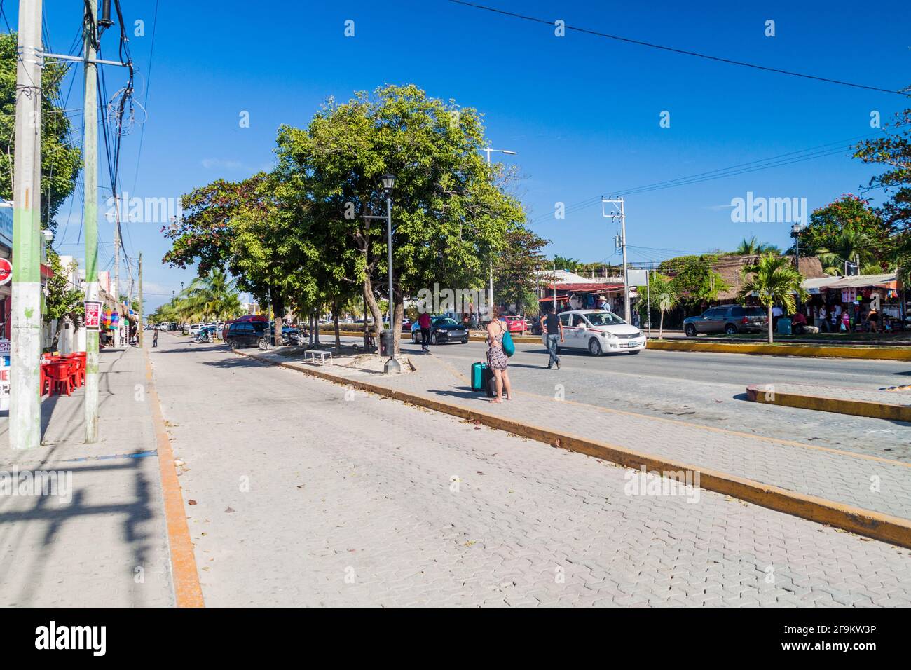 TULUM, MEXICO - MARCH 1, 2016: View of a main road in Tulum, Mexico ...