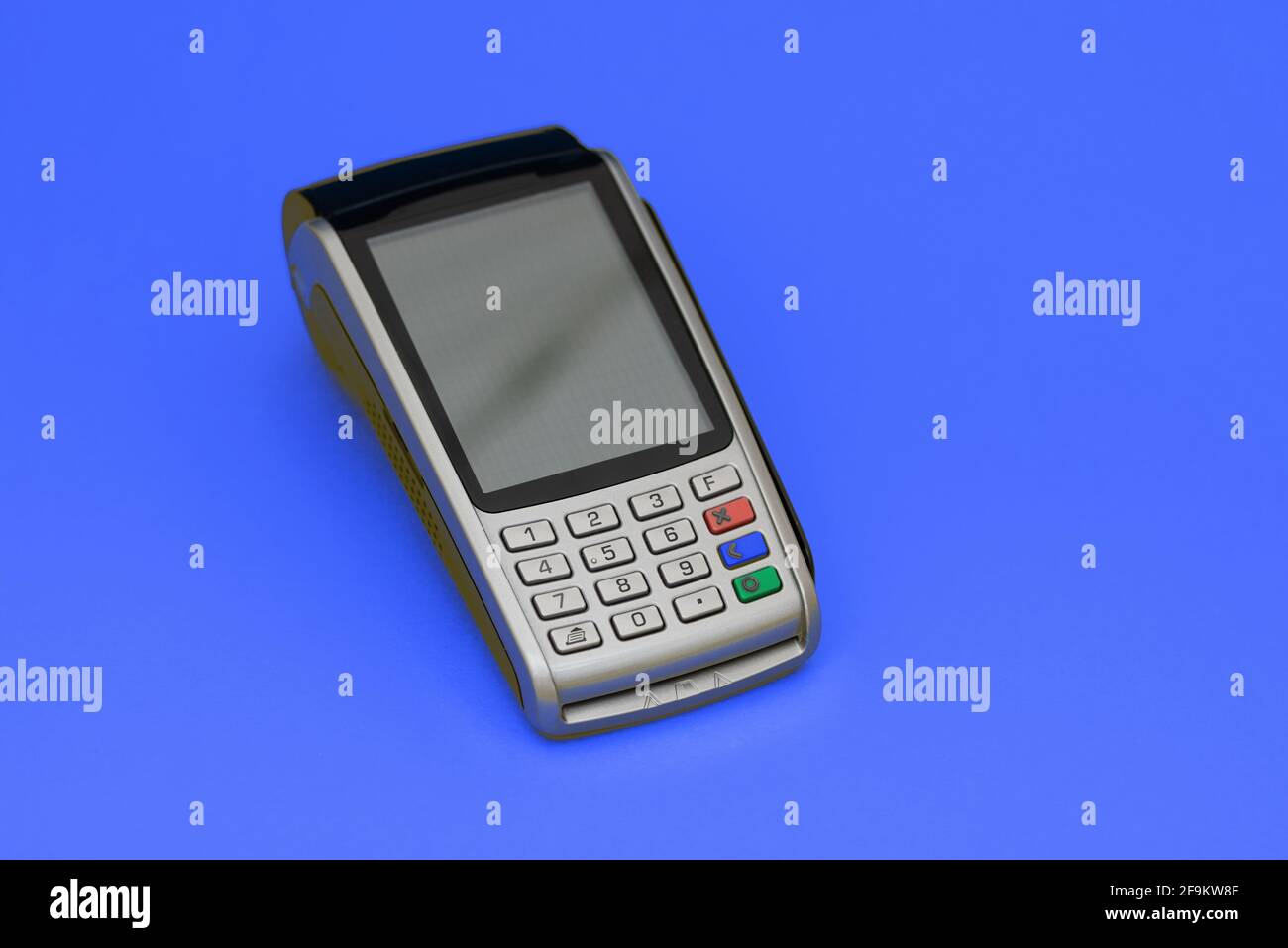 Electronic payment with blue background Stock Photo - Alamy