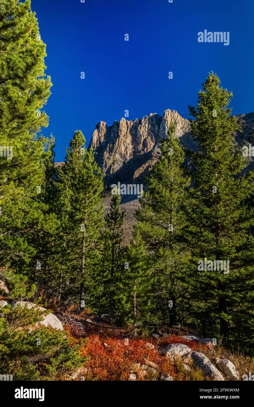 Mountains rise dramatically above the Rock Creek Valley in the ...