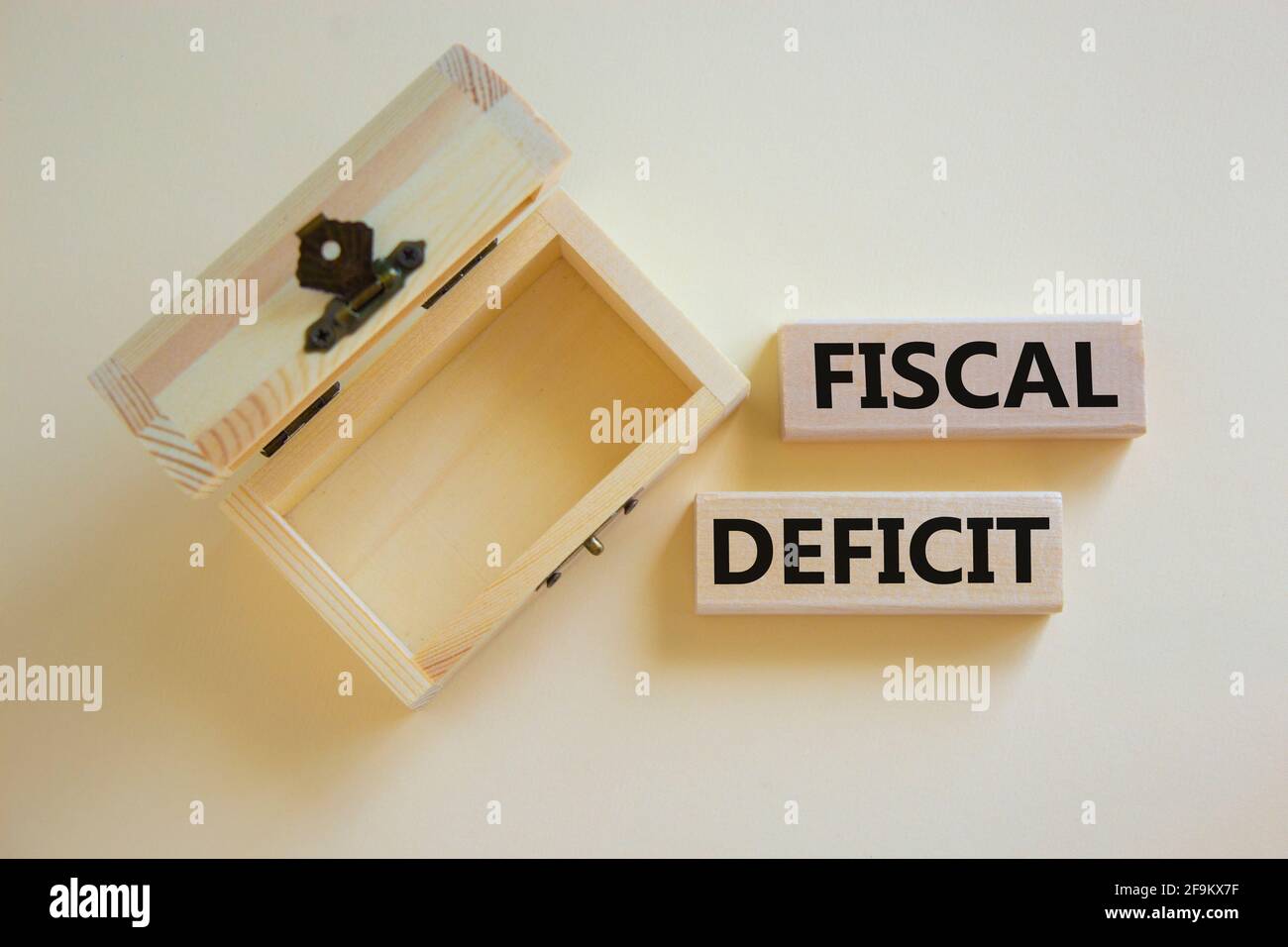 Fiscal deficit symbol. Concept words 'fiscal deficit' on blocks on a ...