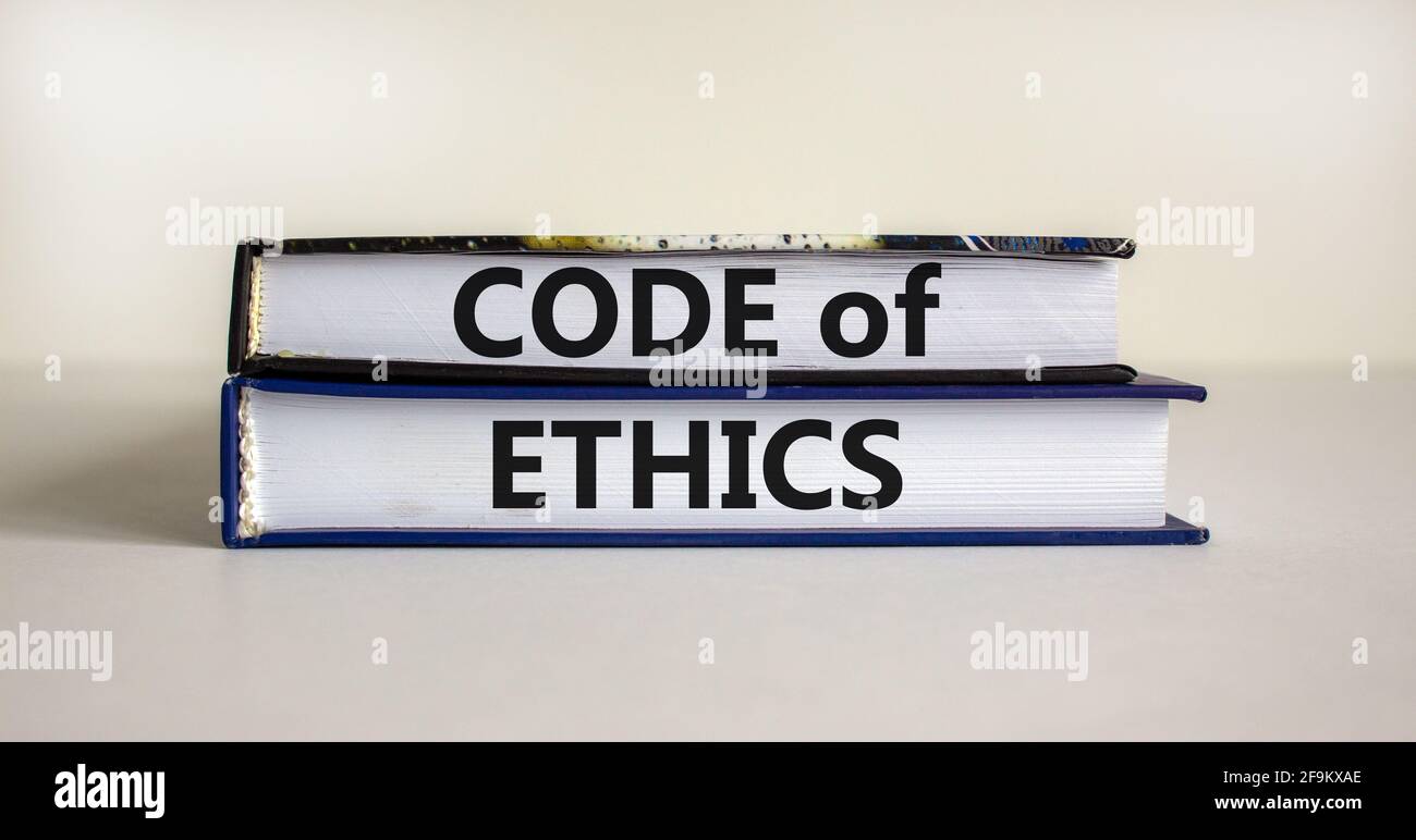 Code of ethics symbol. Concept words 'Code of ethics' on books on a ...