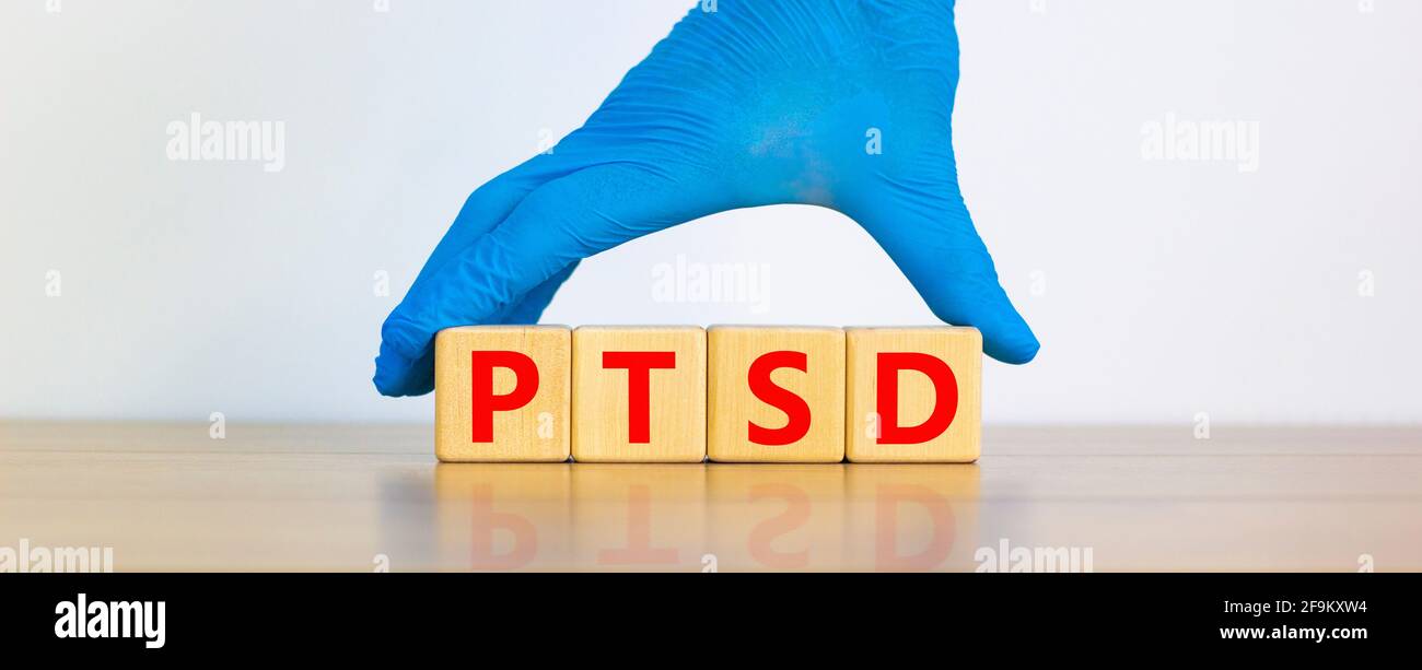 PTSD, post-traumatic stress disorder symbol. Concept words 'PTSD, post ...