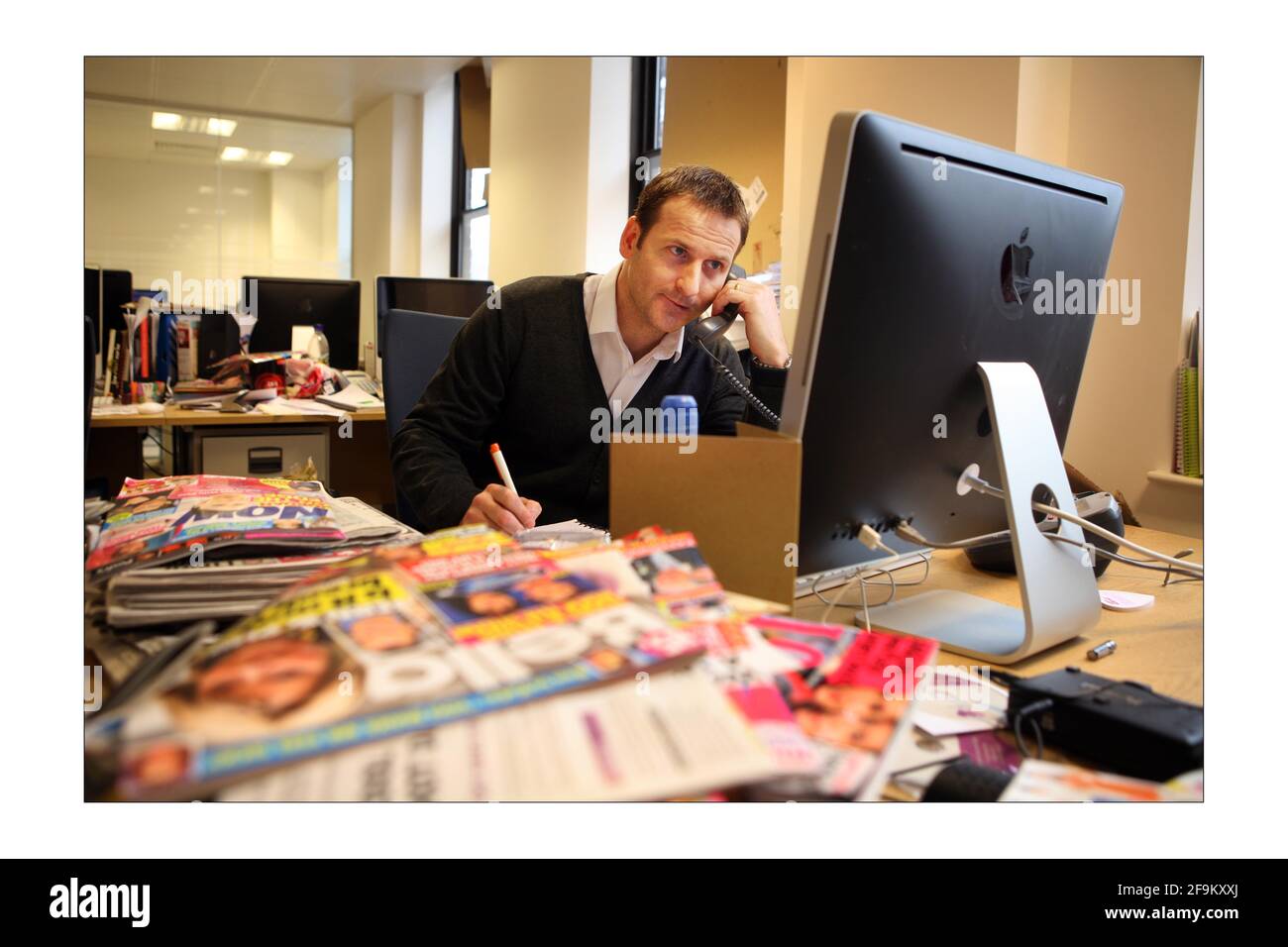 Journalist Nick Harding in his officeStress test photograph by David ...