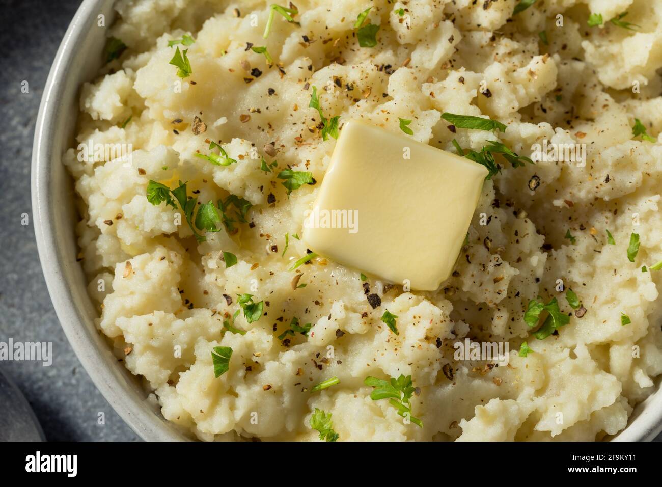 Homemade Pureed Mashed Potatoes with Butter and Cream Stock Photo - Alamy