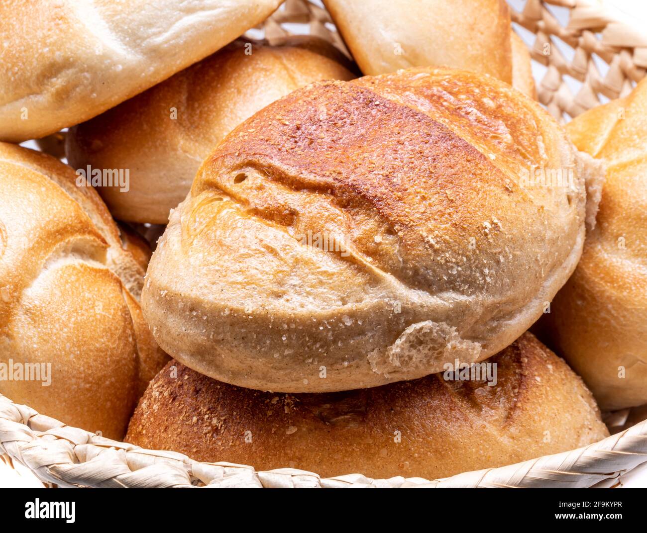 Buns in a basket background Stock Photo - Alamy