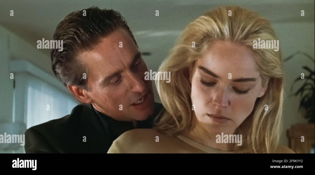 USA. Sharon Stone and Michael Douglas in a scene from (C)TriStar Pictures film: Basic Instinct ...