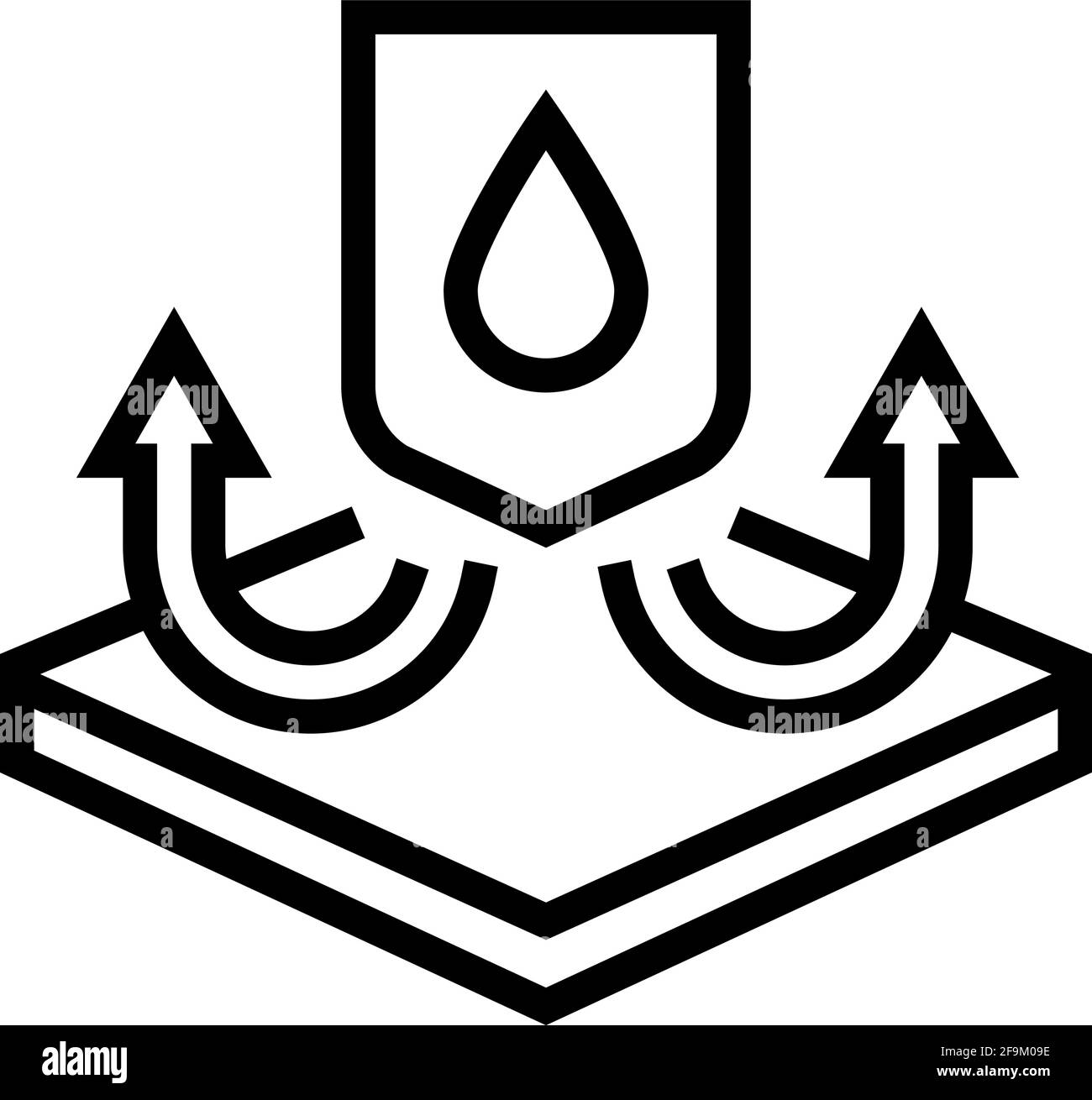 waterproof fabrics properties line icon vector illustration Stock ...