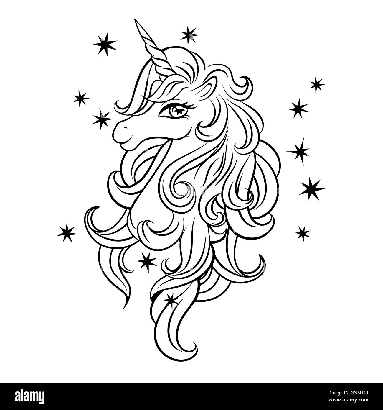 Unicorn for coloring hi-res stock photography and images - Alamy