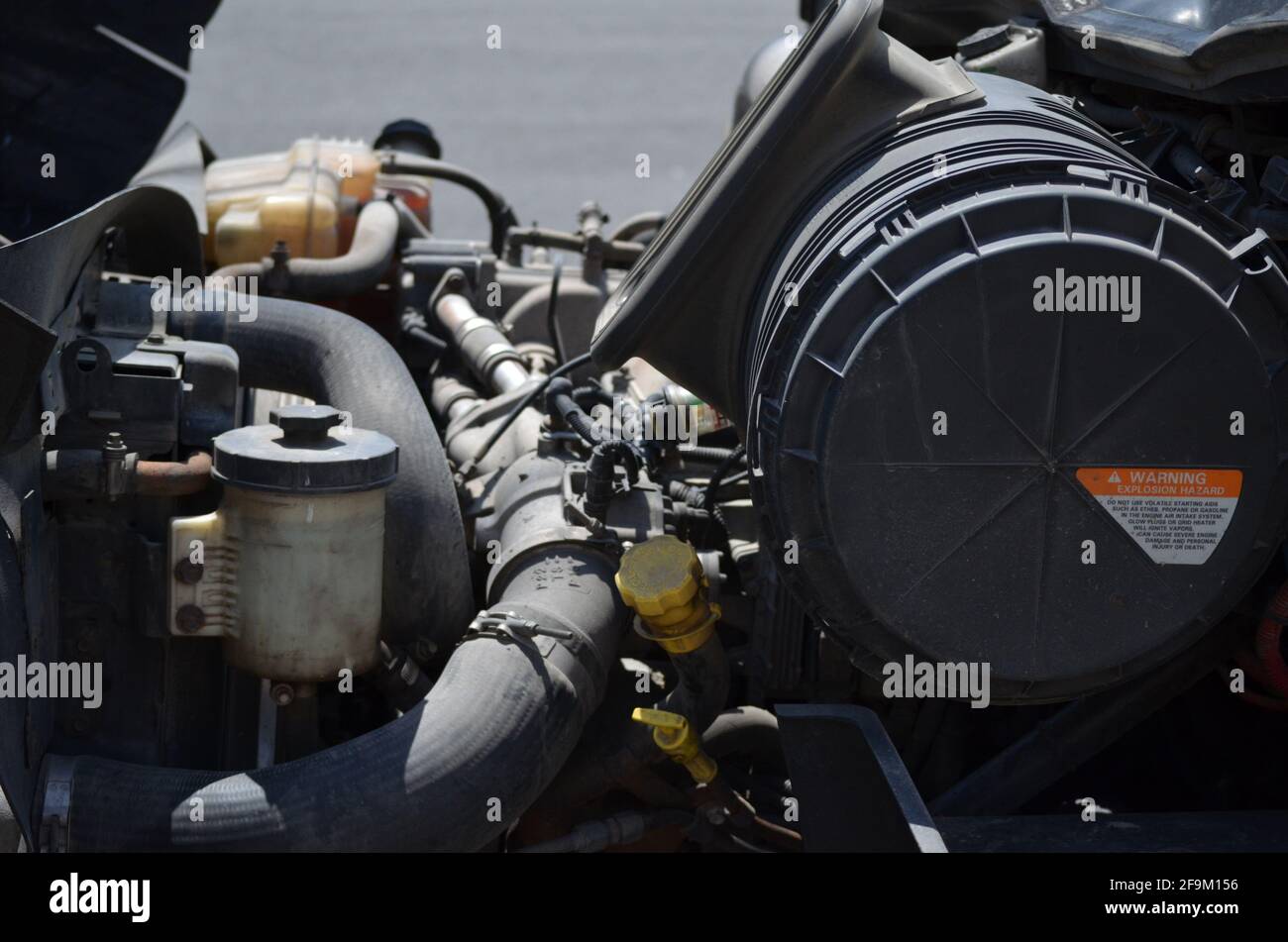 Class 8 “big rig” diesel truck engine detail Stock Photo - Alamy