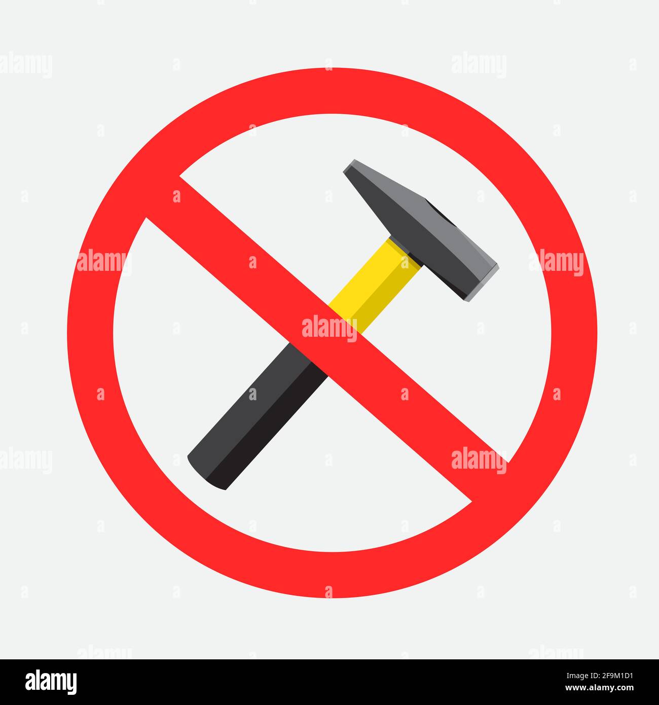 prohibited sign knocking loudly hammer Stock Vector Image & Art - Alamy