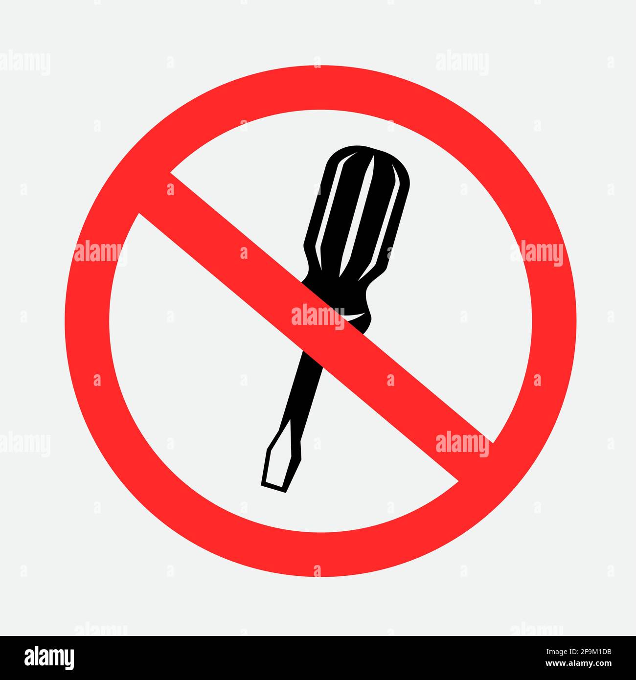 unscrew with screwdriver prohibited sign Stock Vector Image & Art - Alamy