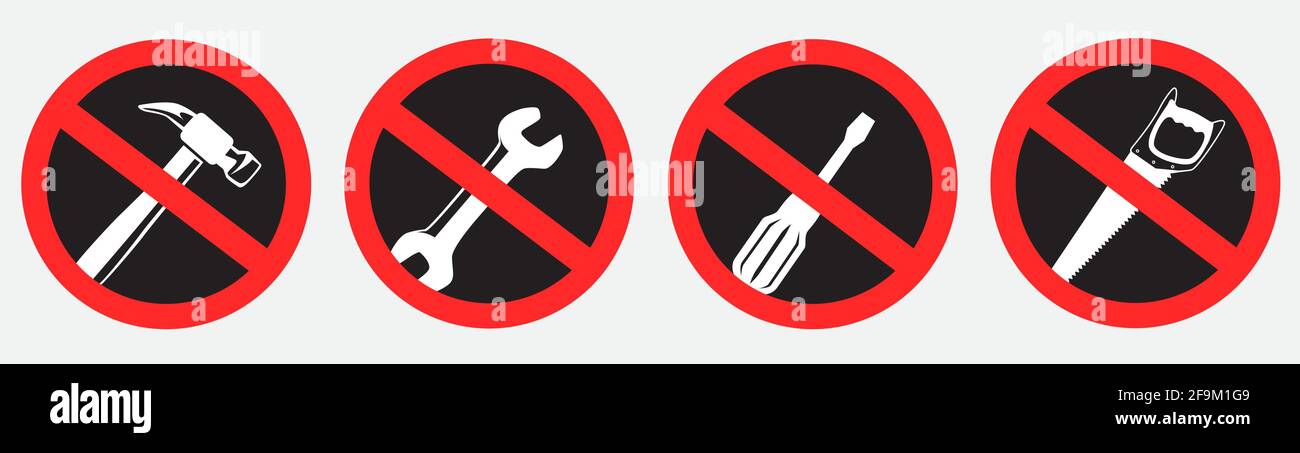 do not use tools prohibition sign set Stock Vector Image & Art - Alamy