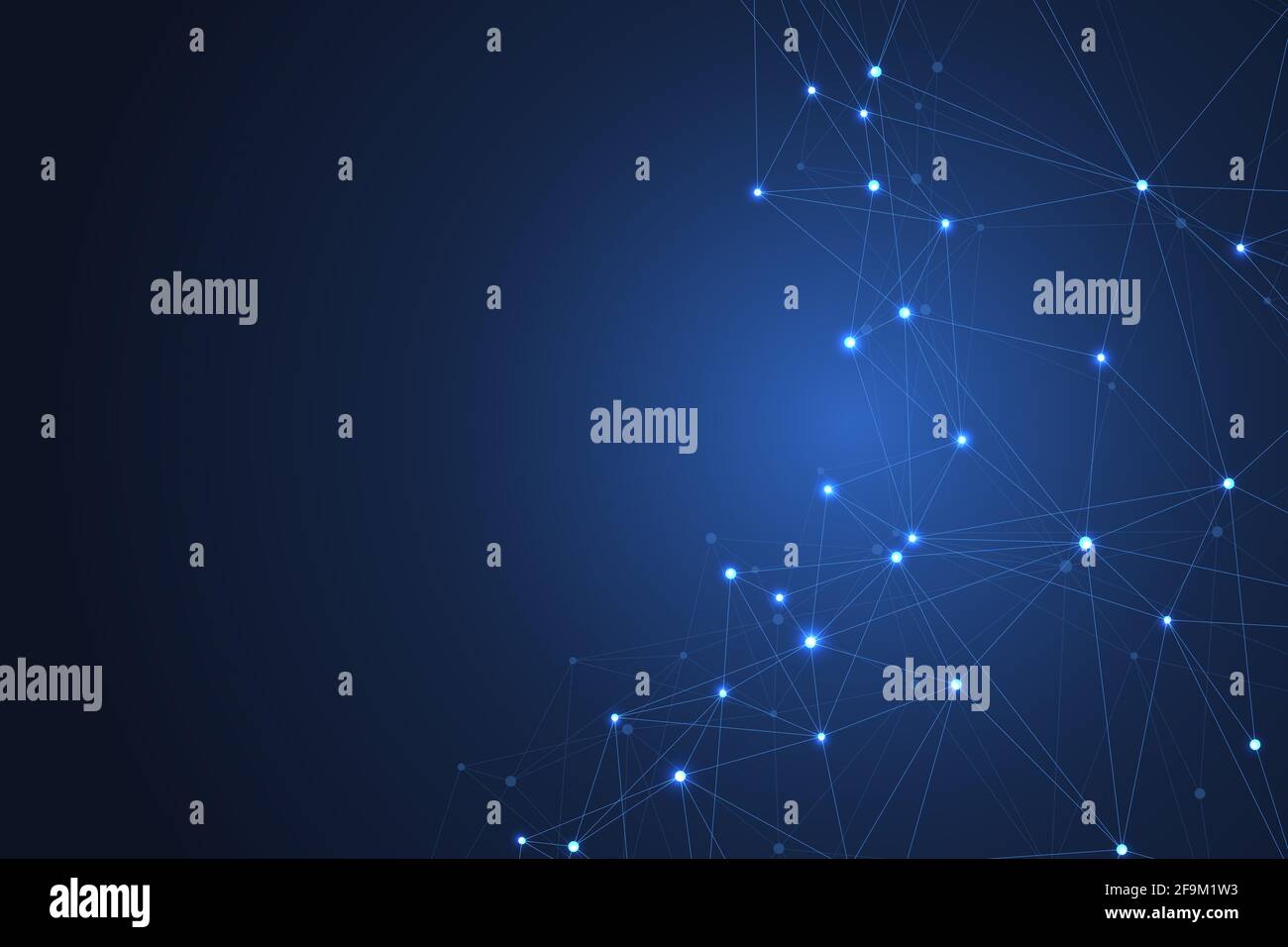 Geometric connected background lines and dots. Simple technology ...