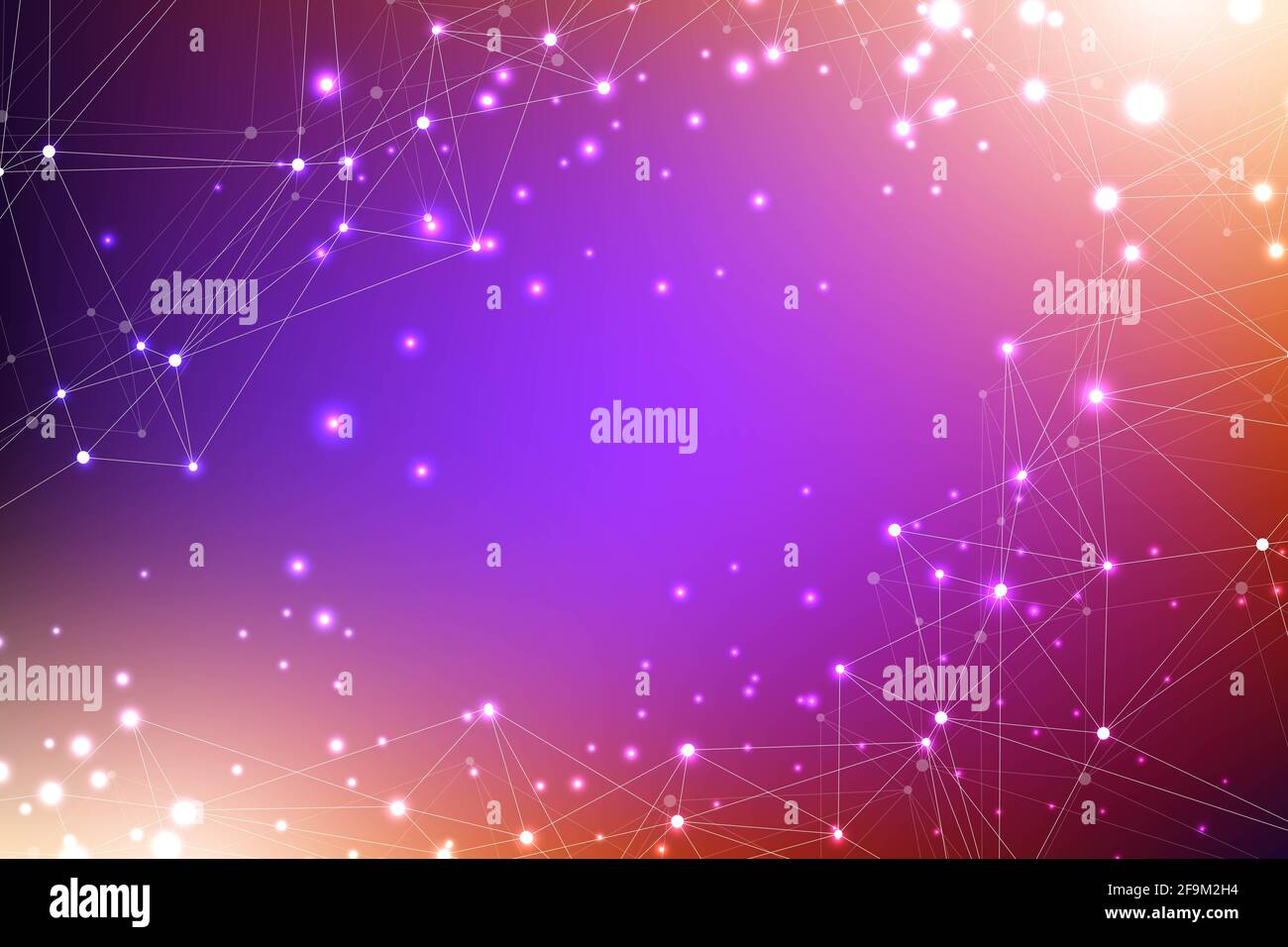 Abstract plexus background with connected lines and dots. Wave flow ...