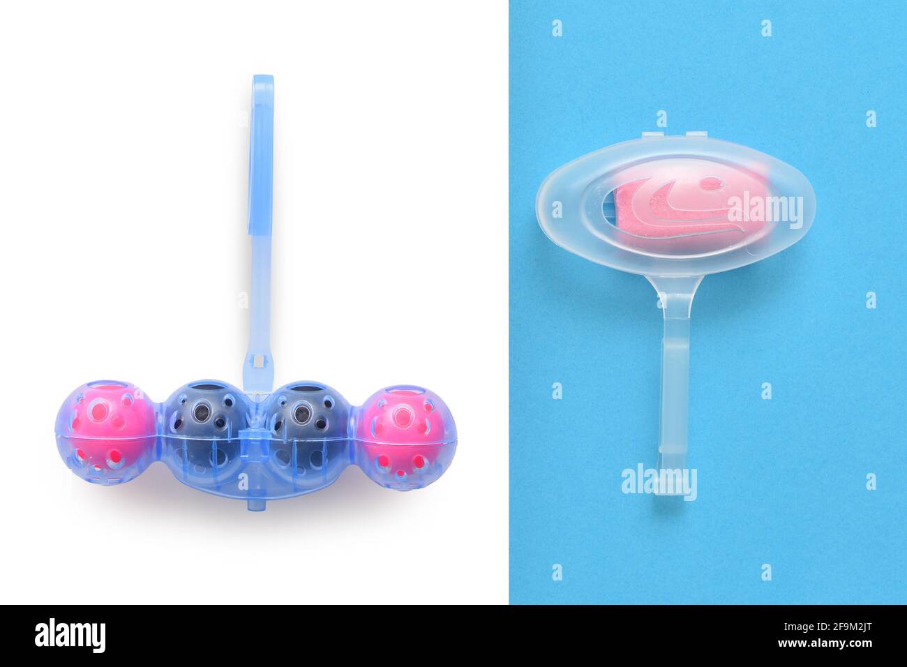 Two different toilet air refresher Stock Photo - Alamy