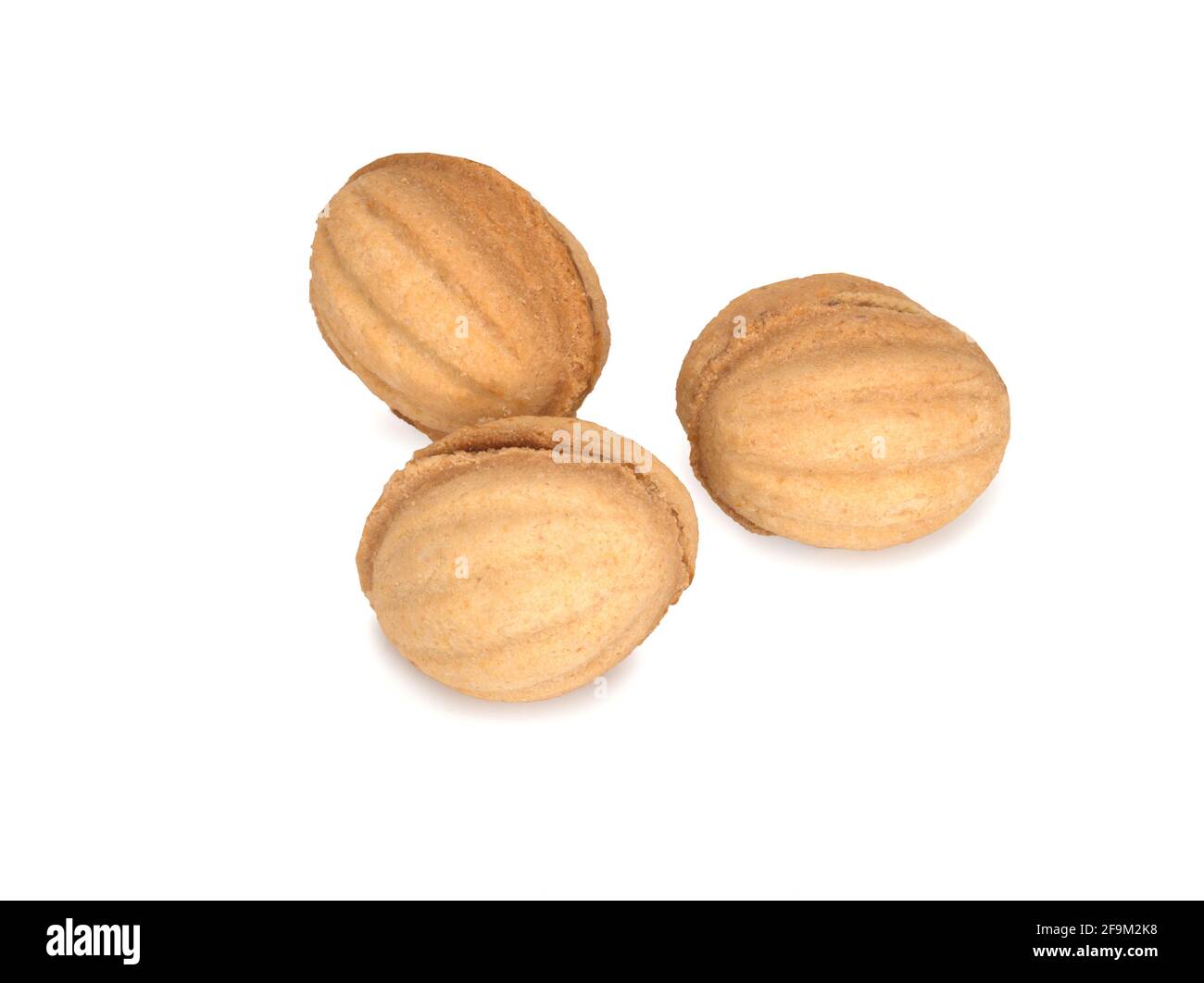 Three sandy cookies isolated on the white background, sandy nuts Stock ...