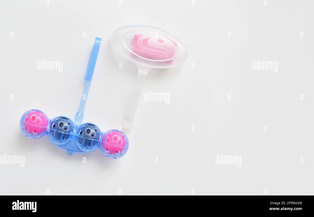 Two different toilet air refresher Stock Photo - Alamy