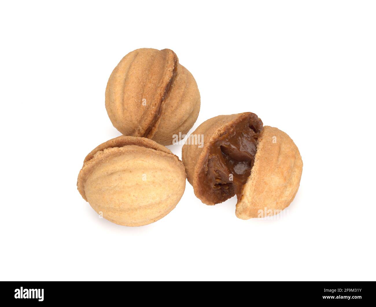 Three sandy cookies isolated on the white background, sandy nuts Stock ...