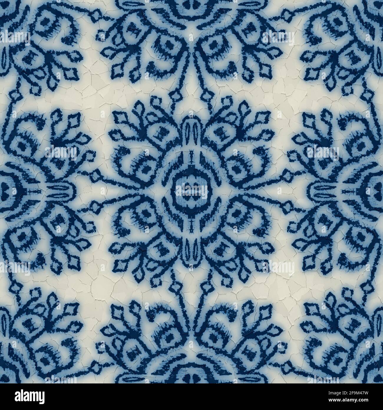 Seamless cracked blue and white ceramic design Stock Photo - Alamy