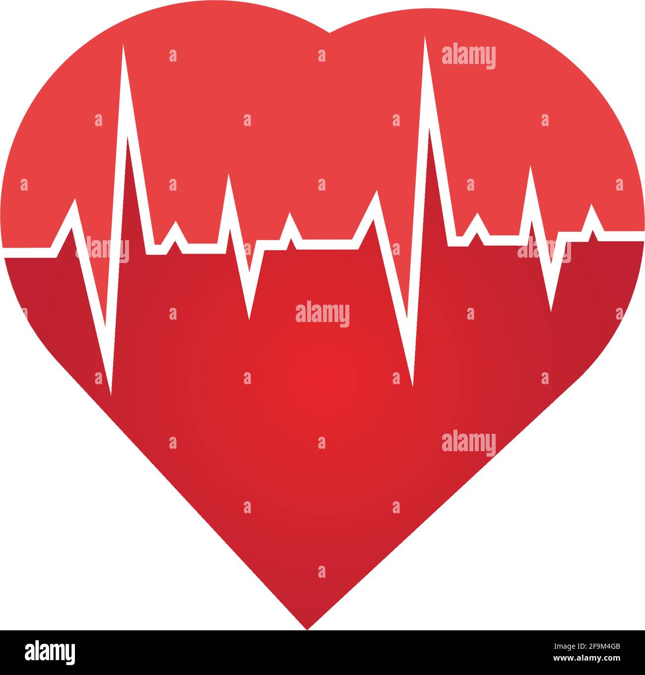 Heart rate icon - health monitor. Red Heart Rate.Blood pressure vector ...