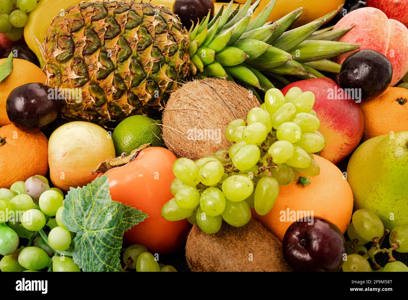 Various assorted juicy fruits. Fresh fruits colorful background Stock ...