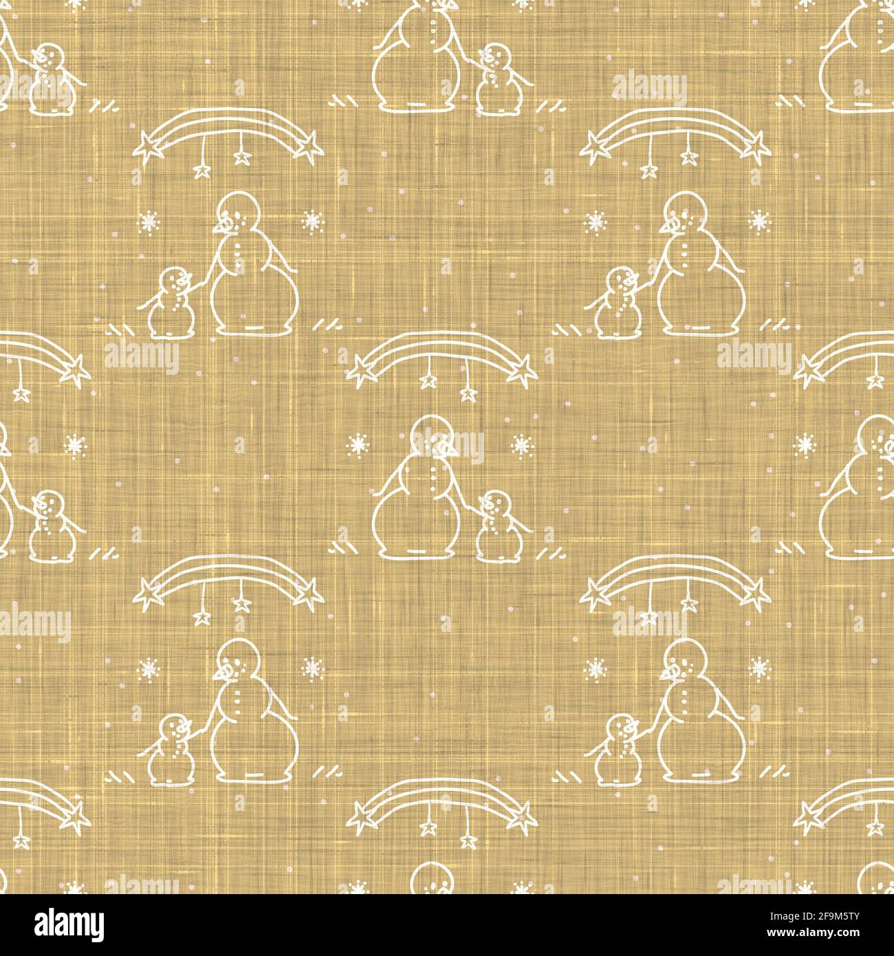 Seamless winter snowman and star background pattern. Simple gender ...