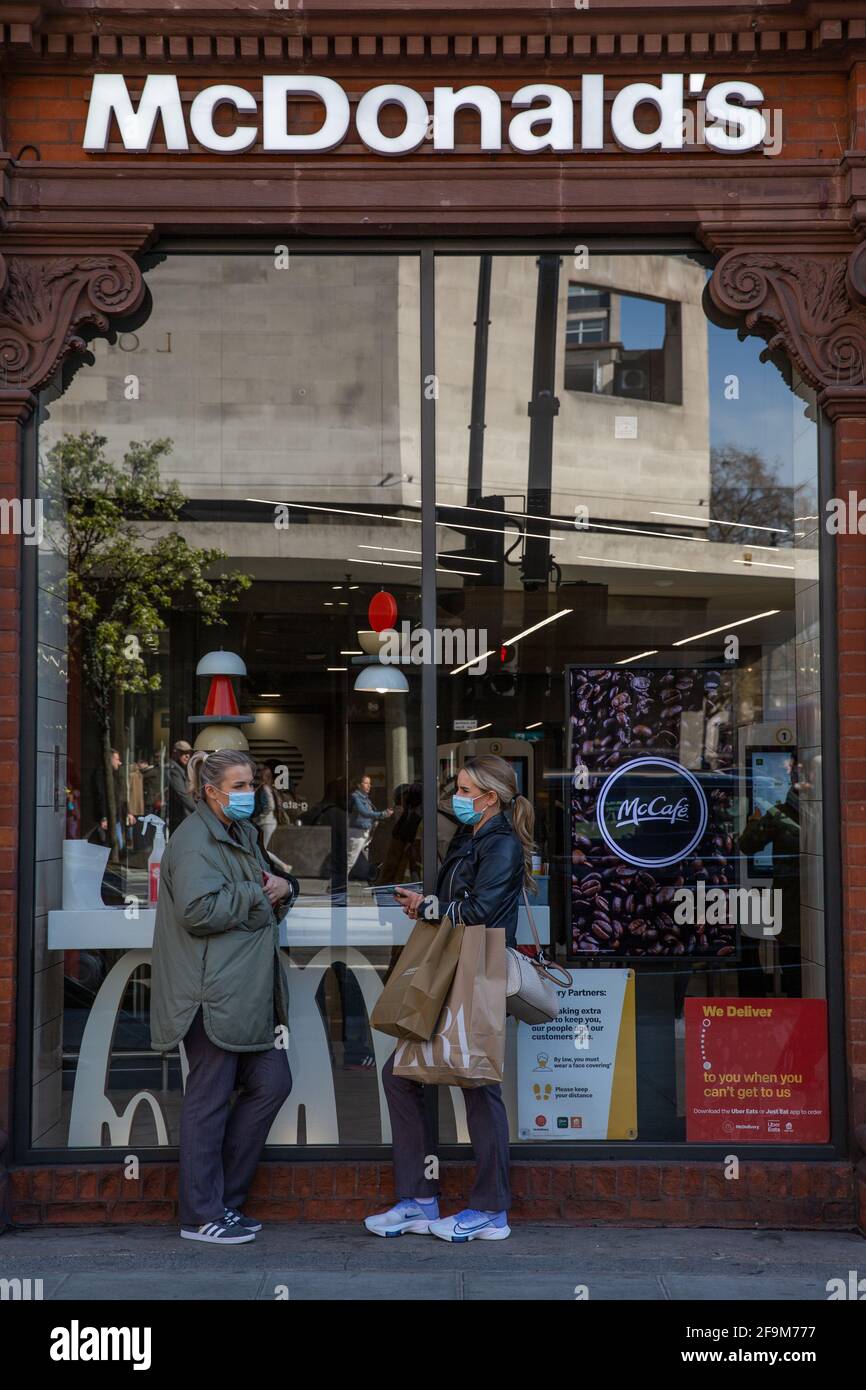 Busy central London during the first Saturday of the weekend the ...