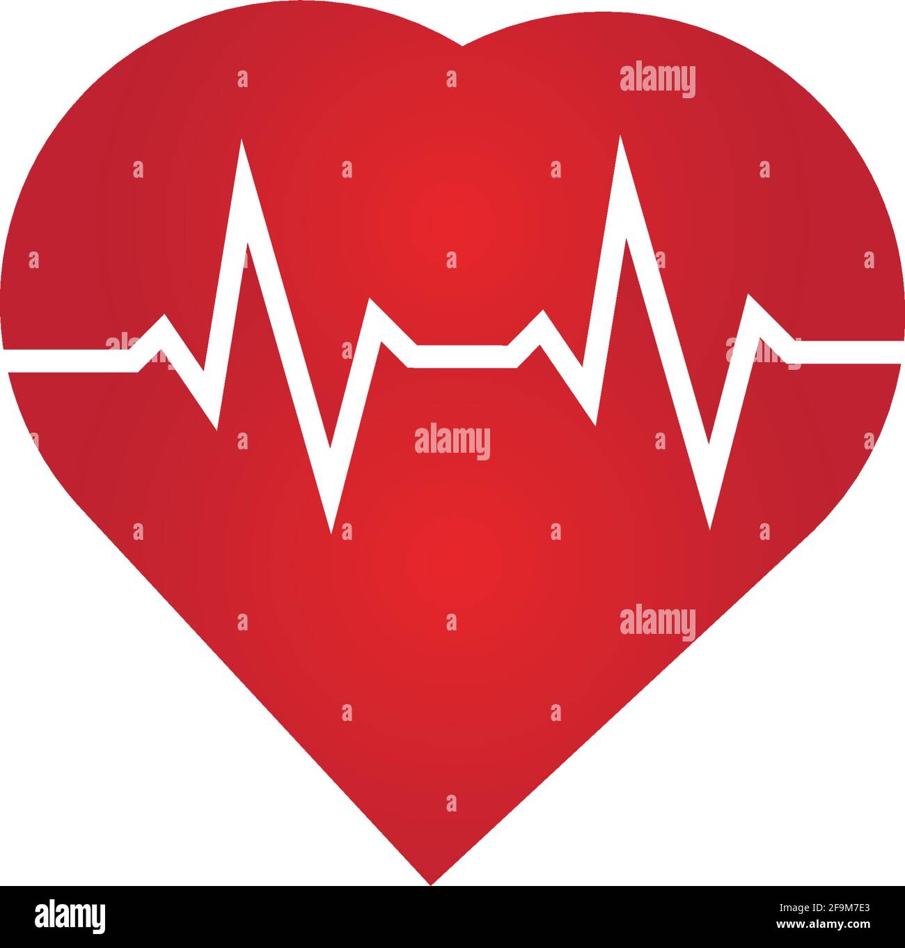 Heart rate icon - health monitor. Red Heart Rate.Blood pressure vector ...